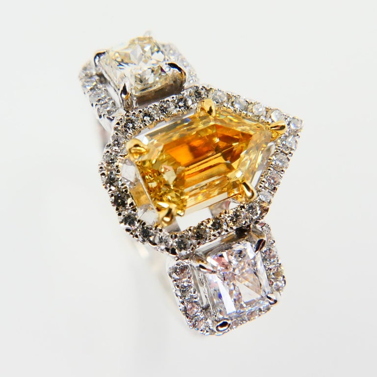 GIA Certified 0.76 Cts Fancy Yellow VS1 Modified Pear Shape Diamond 3 ...