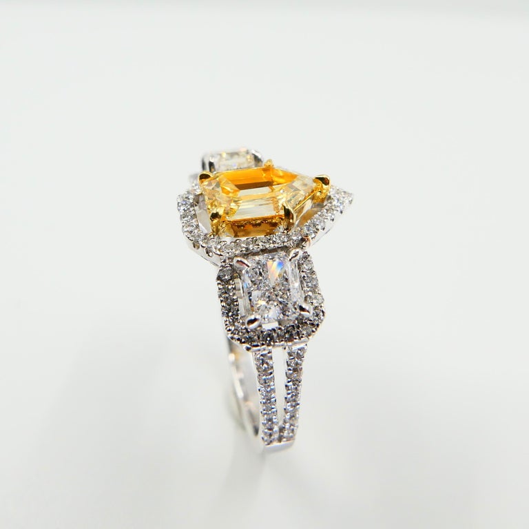 GIA Certified 0.76 Cts Fancy Yellow VS1 Modified Pear Shape Diamond 3 ...