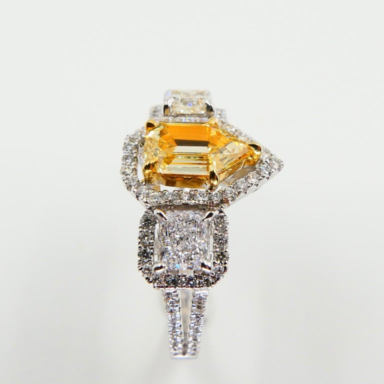 GIA Certified 0.76 Cts Fancy Yellow VS1 Modified Pear Shape Diamond 3 ...