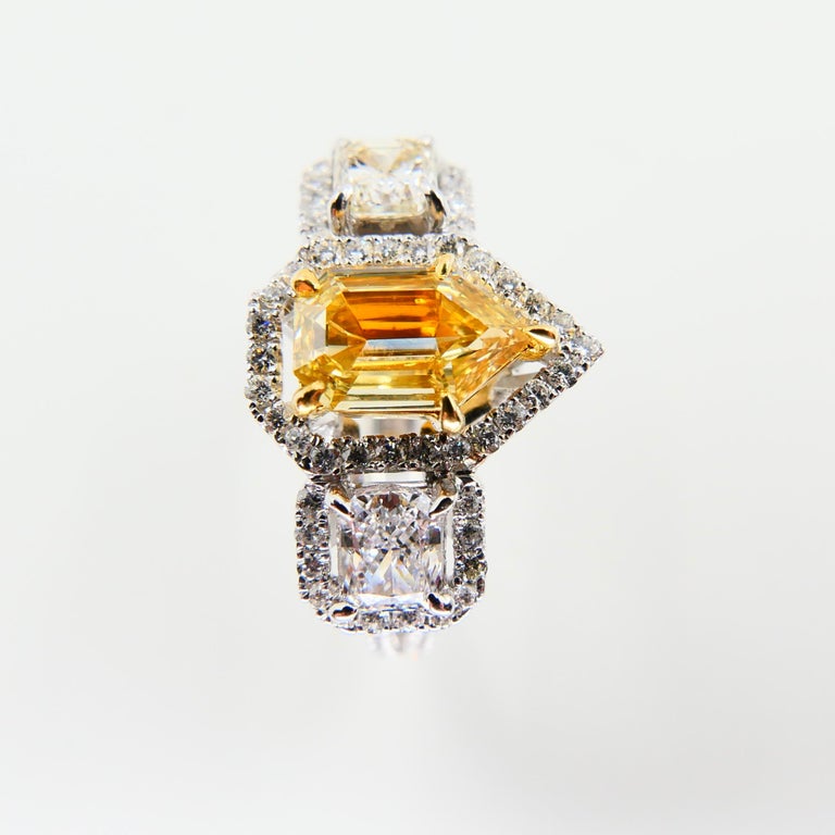 GIA Certified 0.76 Cts Fancy Yellow VS1 Modified Pear Shape Diamond 3 ...