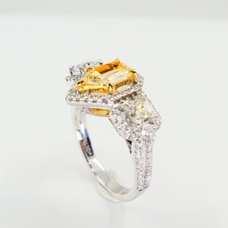 GIA Certified 0.76 Cts Fancy Yellow VS1 Modified Pear Shape Diamond 3 ...