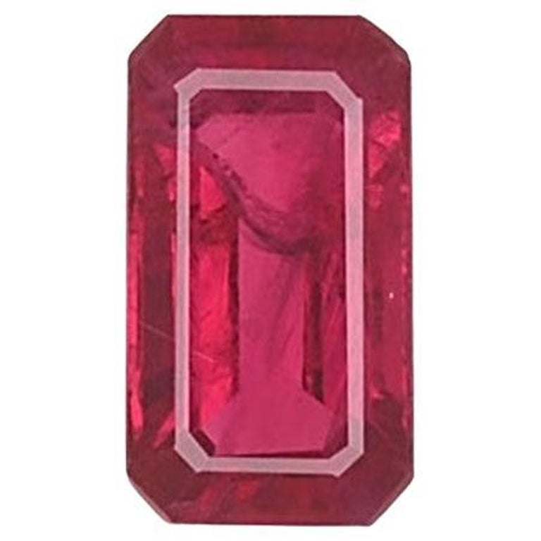 GIA Certified 0.83ct Octagonal Natural Burma Ruby For Sale at 1stDibs
