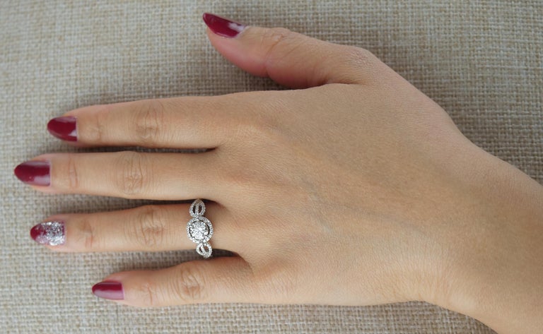 GIA Certified 0.85ct Fancy Faint Brown Colour and cluster diamonds ring ...