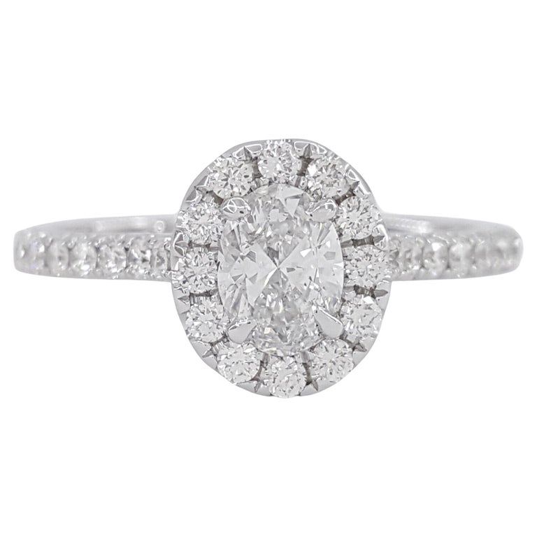 GIA Certified 1 Carat Oval Diamond Engagement Ring For Sale at 1stDibs