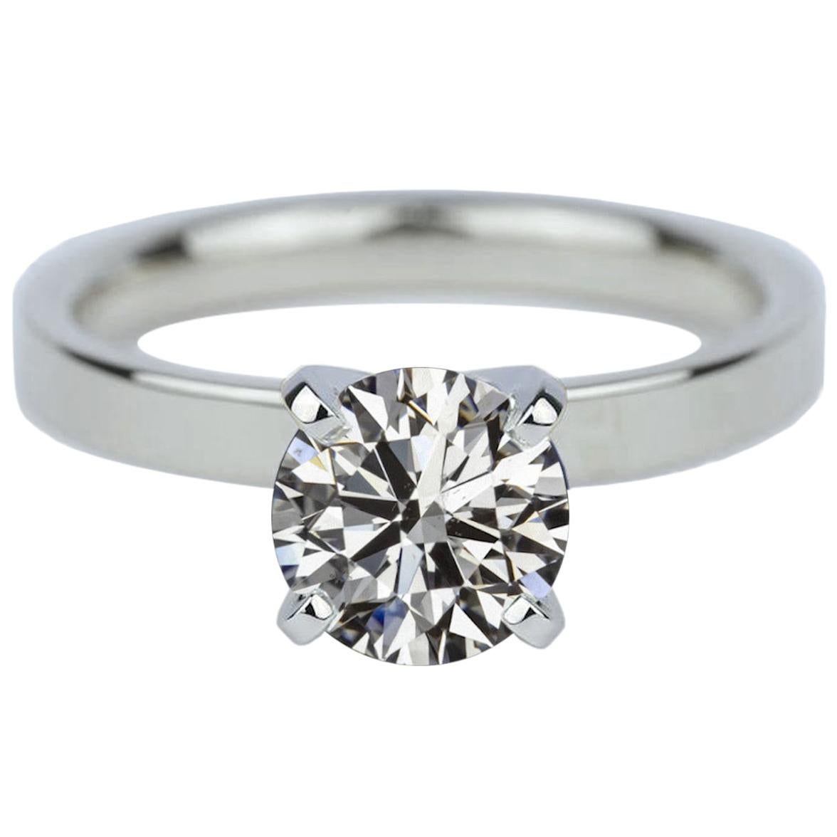 2.01 Carat Round Brilliant Cut GIA Certified Diamond 14 Karat White ...