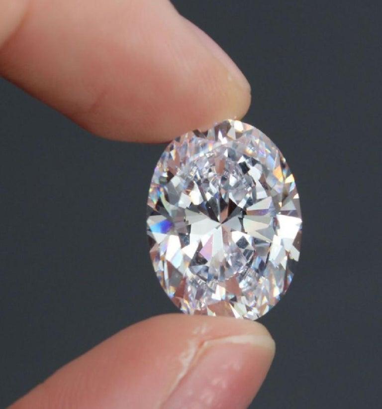 FLAWLESS GIA Certified 8.28 Carat Oval Diamond E Color Triple Excellent ...