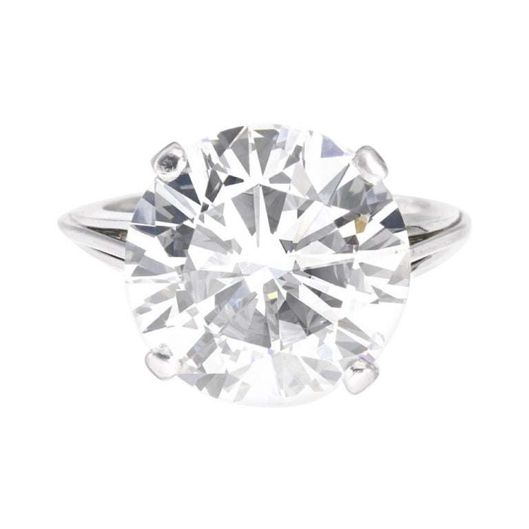 GIA Certified 10 Carat Round Brilliant Cut Diamond Triple Ex Cut For ...
