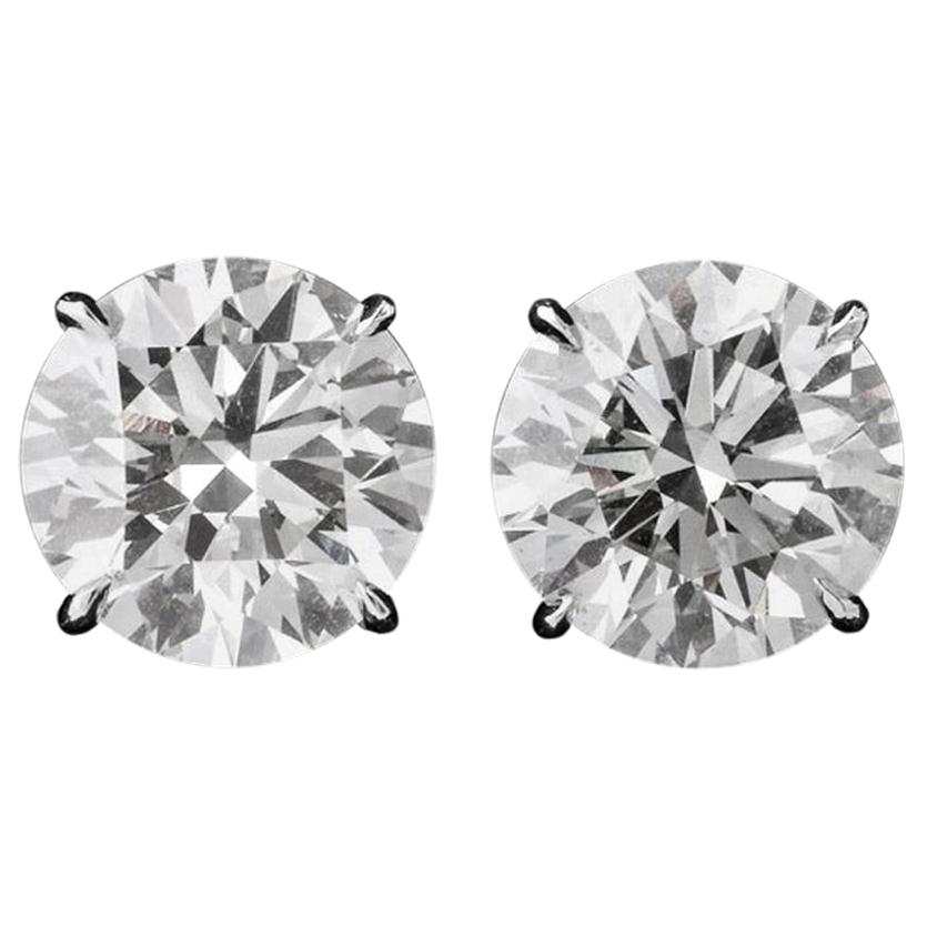 GIA Certified 100% Eye Clean Triple EX 10.18 Carat Round Diamond Stud ...