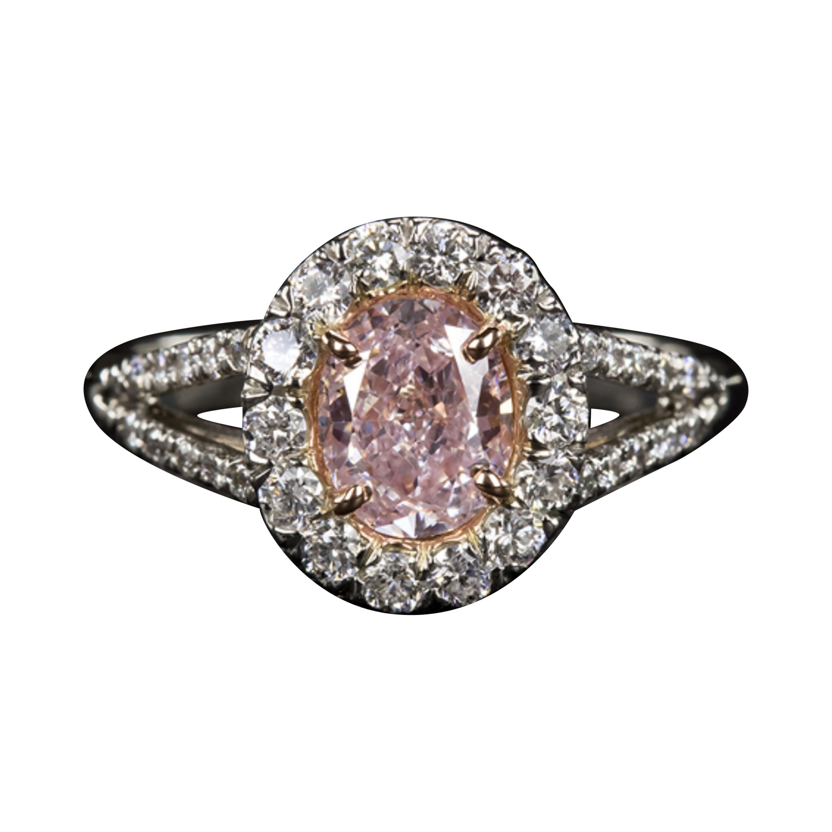 GIA Certified, Rare and Large 6.11ct Oval Fancy Pink Diamond Ring For ...