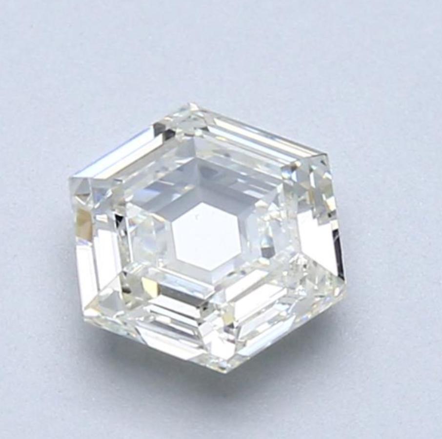 GIA Certified 1.02 Carat White Hexagonal Step Cut Loose Natural Diamond ...