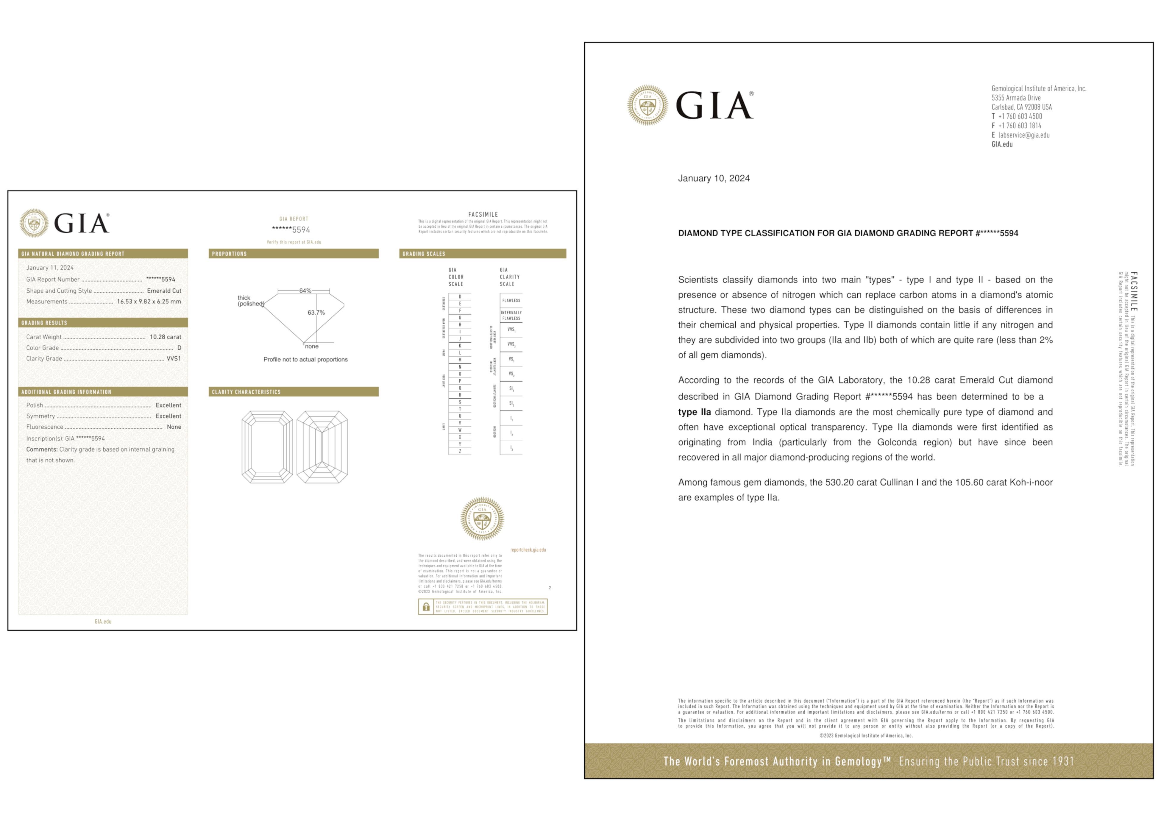 GIA Certified 10.28 Carat Emerald Cut Diamond Ring TYPE IIA Golconda ...