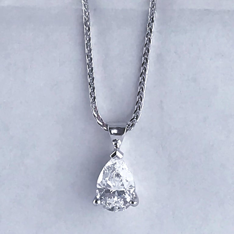GIA Certified 1.07 Carat Pear Shape Diamond Drop Pendant For Sale at ...