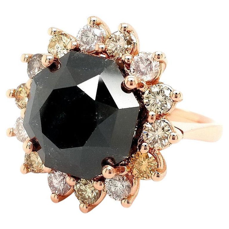 GIA Certified 11.00ct Fancy Black Diamond Ring For Sale at 1stDibs