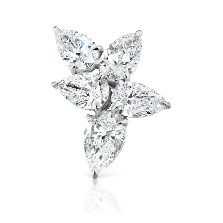 GIA Certified 11.18 Carat Pear Shape Diamond Cluster Earring For Sale ...