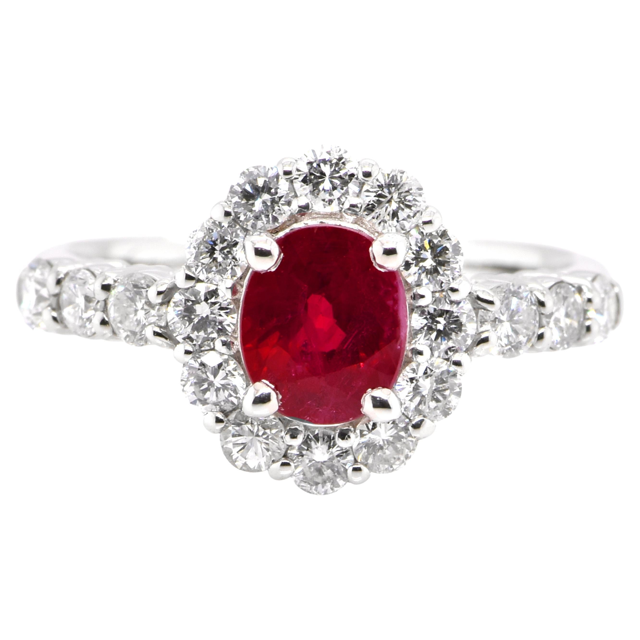 GIA Certified Five Carat Vivid Red Pigeon's Blood Burma Ruby and ...