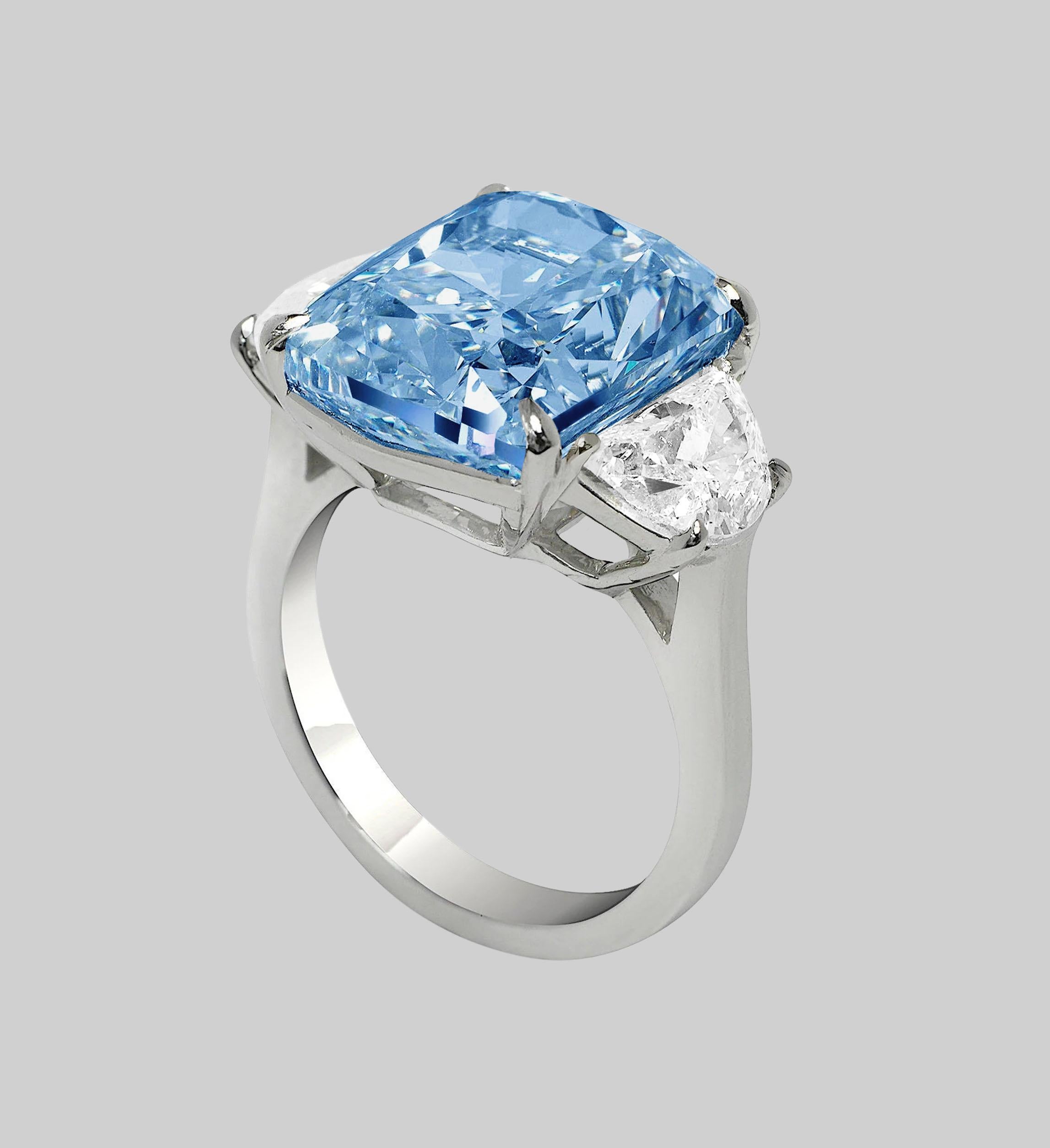 GIA Certified 1.18 Carat Fancy Light Blue Diamond Solitaire Ring For ...