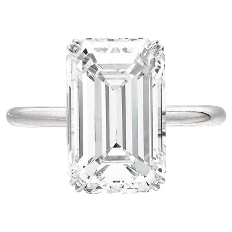 GIA Certified 12 Carat Emerald Cut Diamond Solitaire Ring TYPE 2A For ...