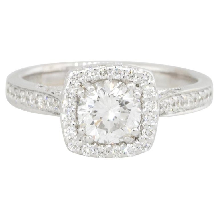 GIA Certified 1.21 Carat Round Brilliant Cut Diamond Engagement Ring 18 ...