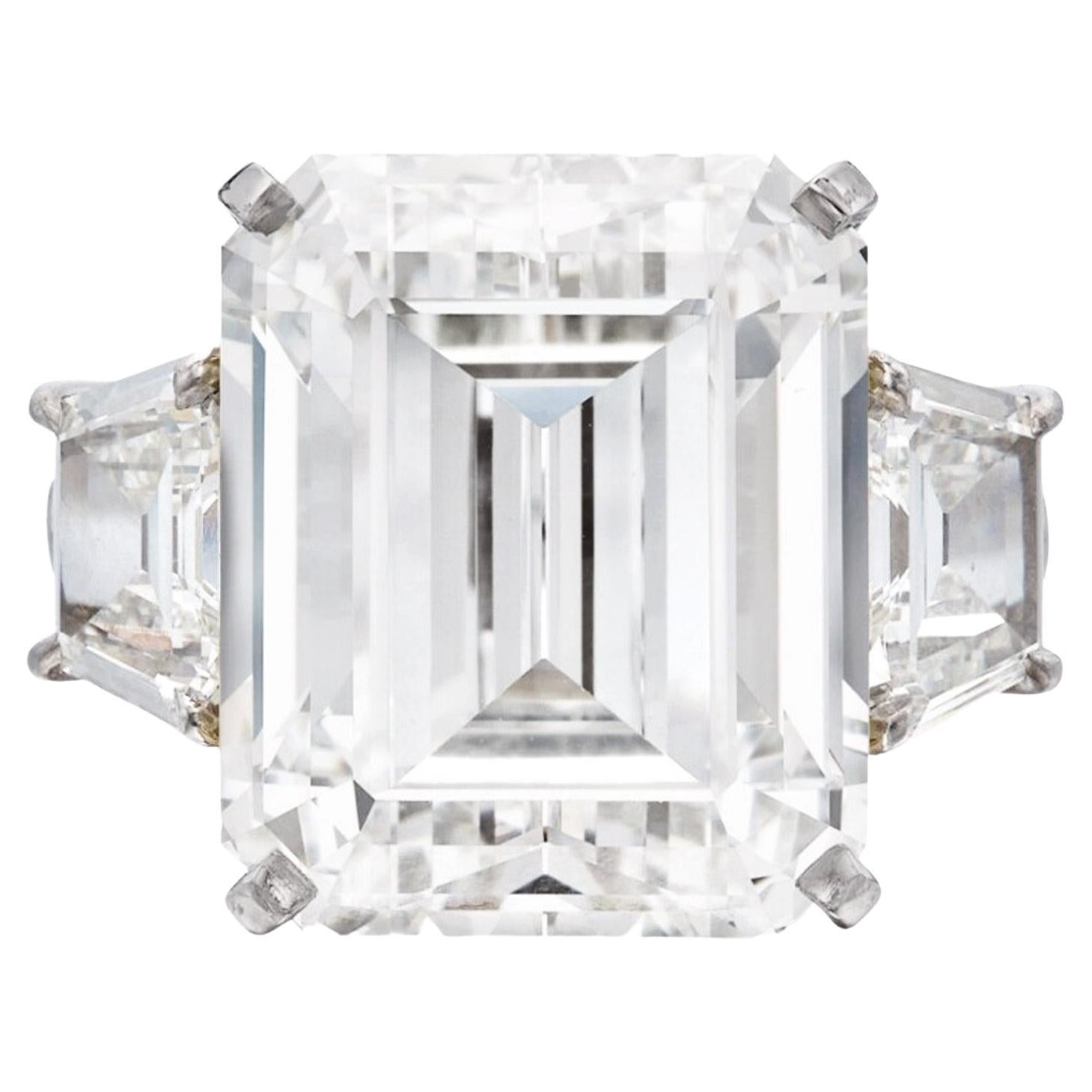 GIA Certified 12.20 Carat Emerald Cut Diamond Ring FLAWLESS D COLOR For ...
