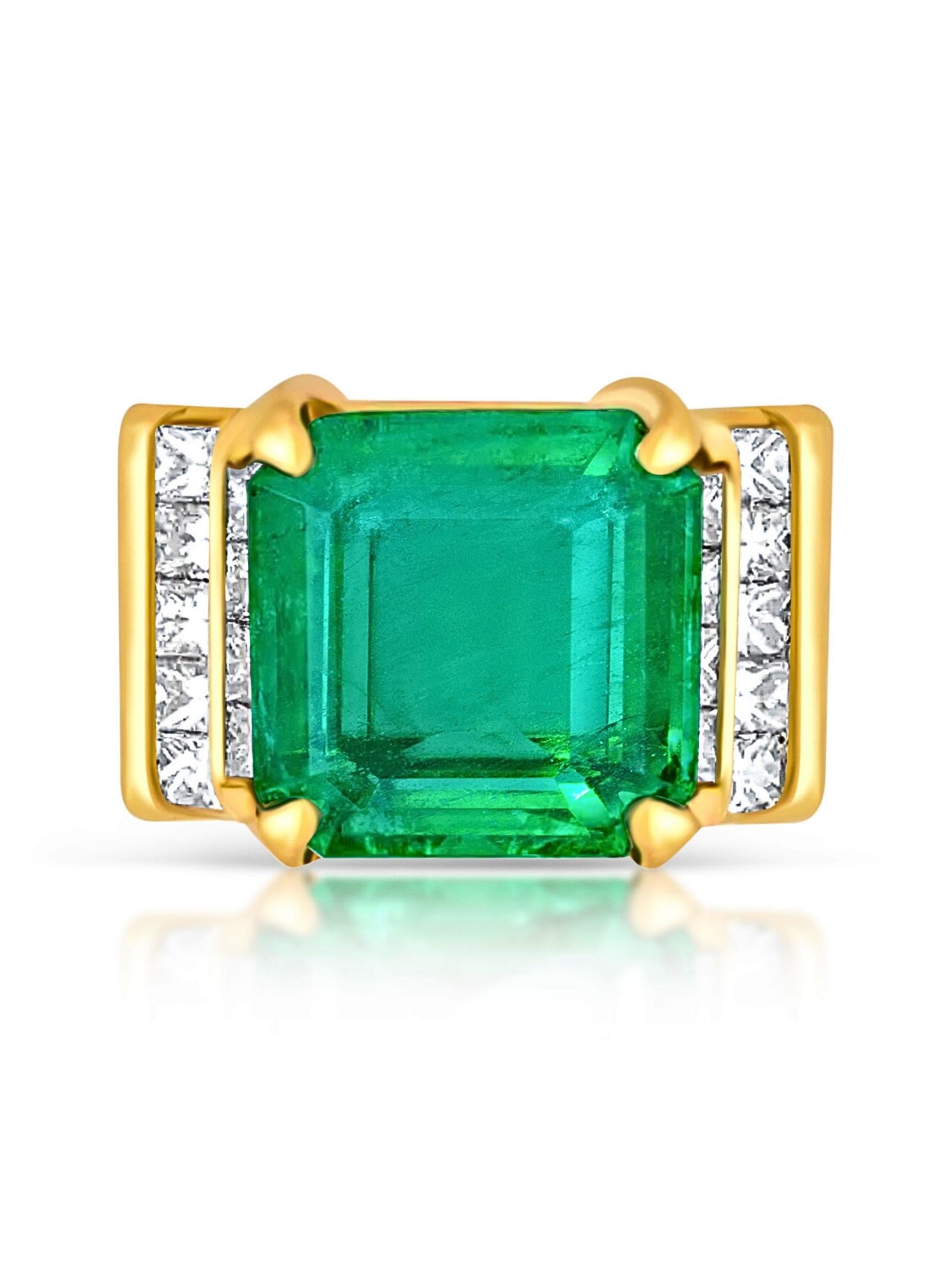 3.89 Carat Marquise Cut Natural Colombian Emerald And Diamond V Shape ...