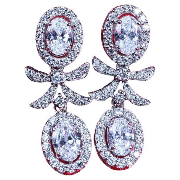 GIA Certified 1.40 Ct Oval Shape Diamonds 18K Gold Earrings For Sale at ...