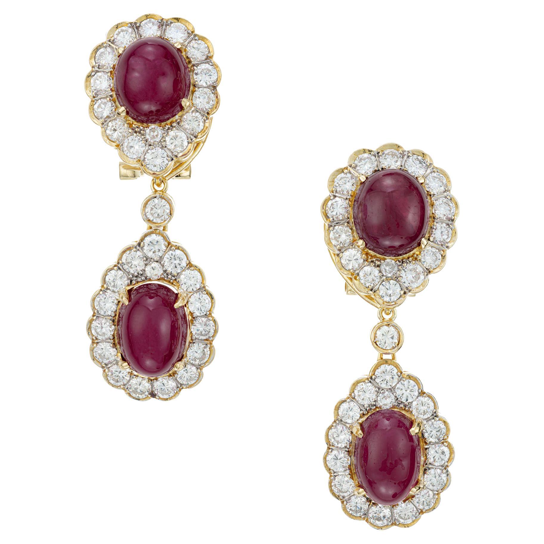 GIA Certified 5.00 Carat Ruby Diamond White Gold Earrings For Sale ...