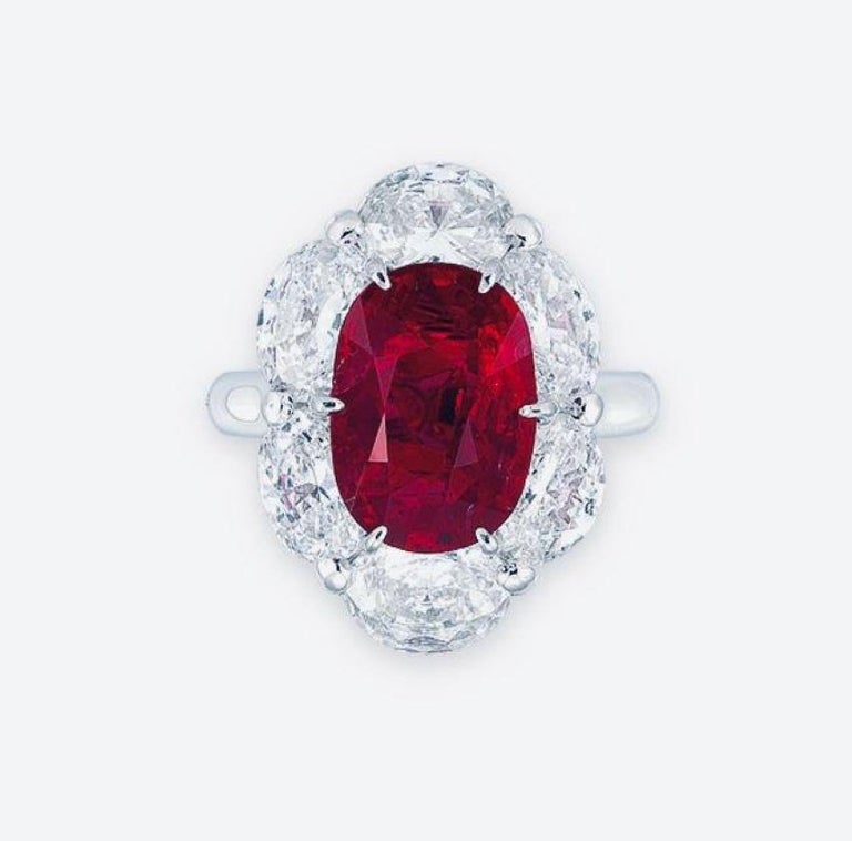 GIA Certified 14.72 Carat Ruby and Diamond Ring For Sale at 1stDibs