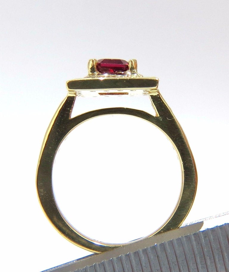 GIA Certified 1.51ct Rare Asscher cut vivid red ruby 2.00ct diamonds ...