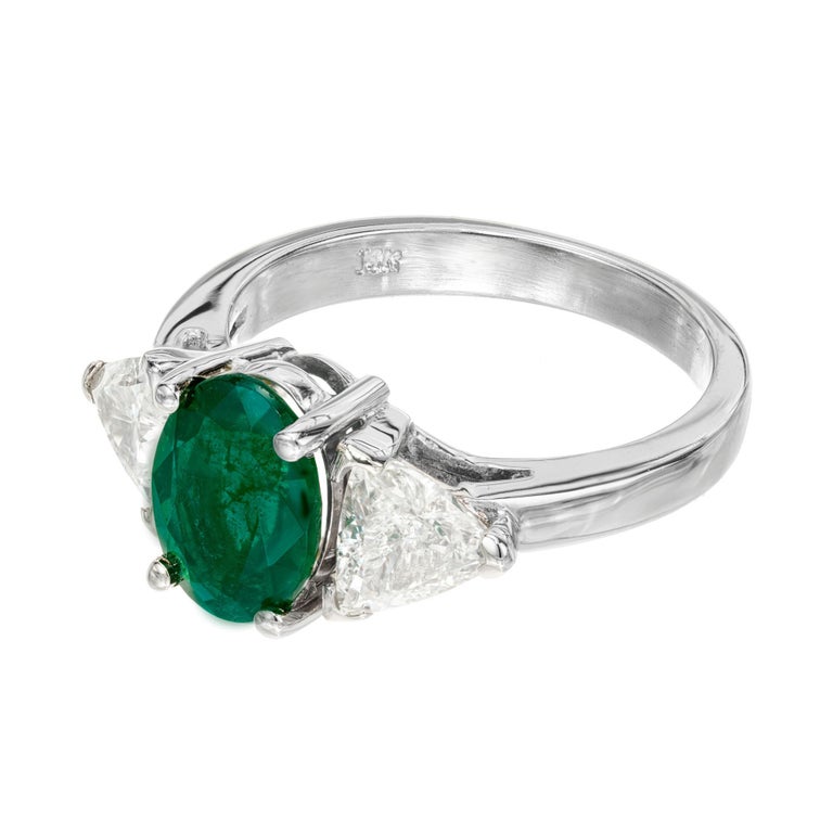 GIA Certified 1.53ct Oval Trilliant Diamond Gold Engagement Ring For ...