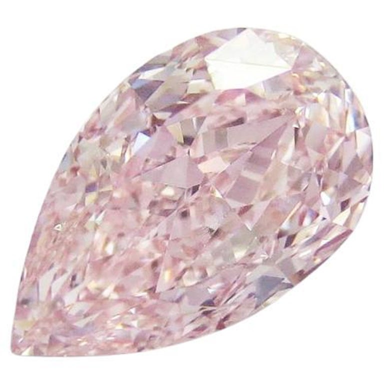 GIA Certified 1.55 Carat Fancy Pink Pear Cut Diamond For Sale at 1stDibs