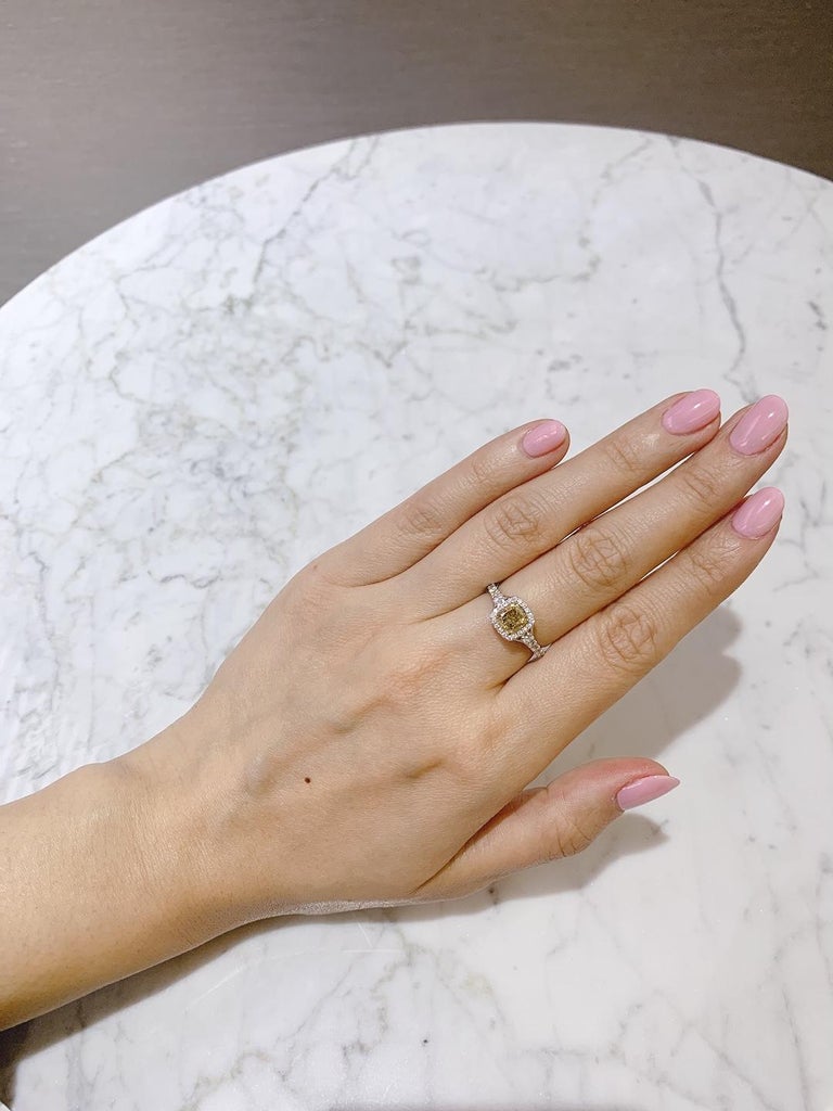 KAHN GIA Certified 1.58 Carat Fancy Brown Yellow Diamond Ring For Sale ...