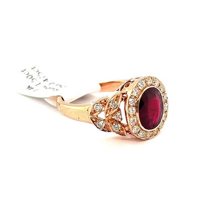 GIA Certified 1.5ct Natural Ruby No Heat 14K Rose Gold Ring For Sale at ...