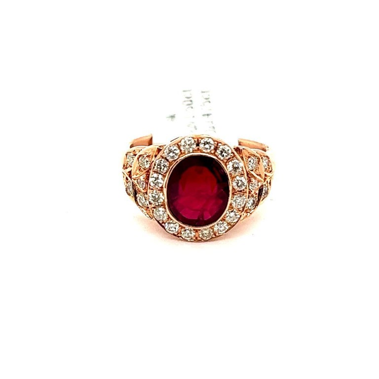 GIA Certified 1.5ct Natural Ruby No Heat 14K Rose Gold Ring For Sale at ...
