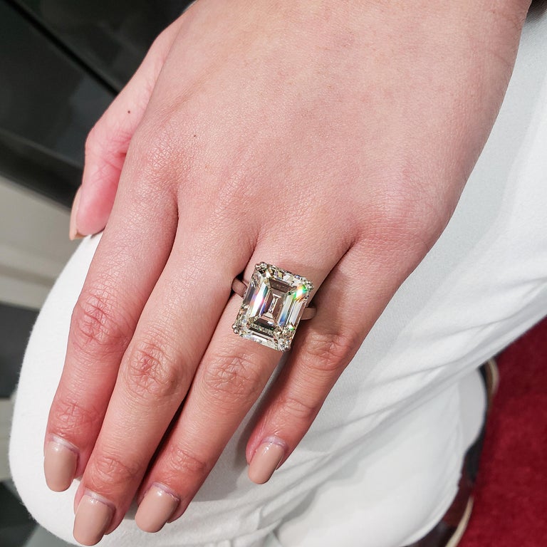 Roman Malakov 16 Carat Emerald Cut Diamond Solitaire Engagement Ring ...