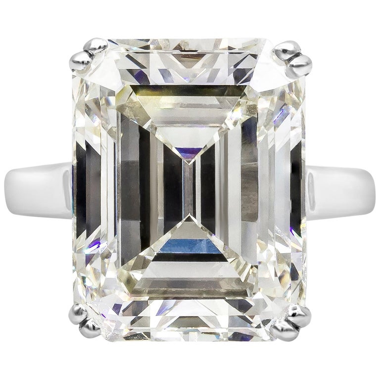 Roman Malakov 16 Carat Emerald Cut Diamond Solitaire Engagement Ring ...