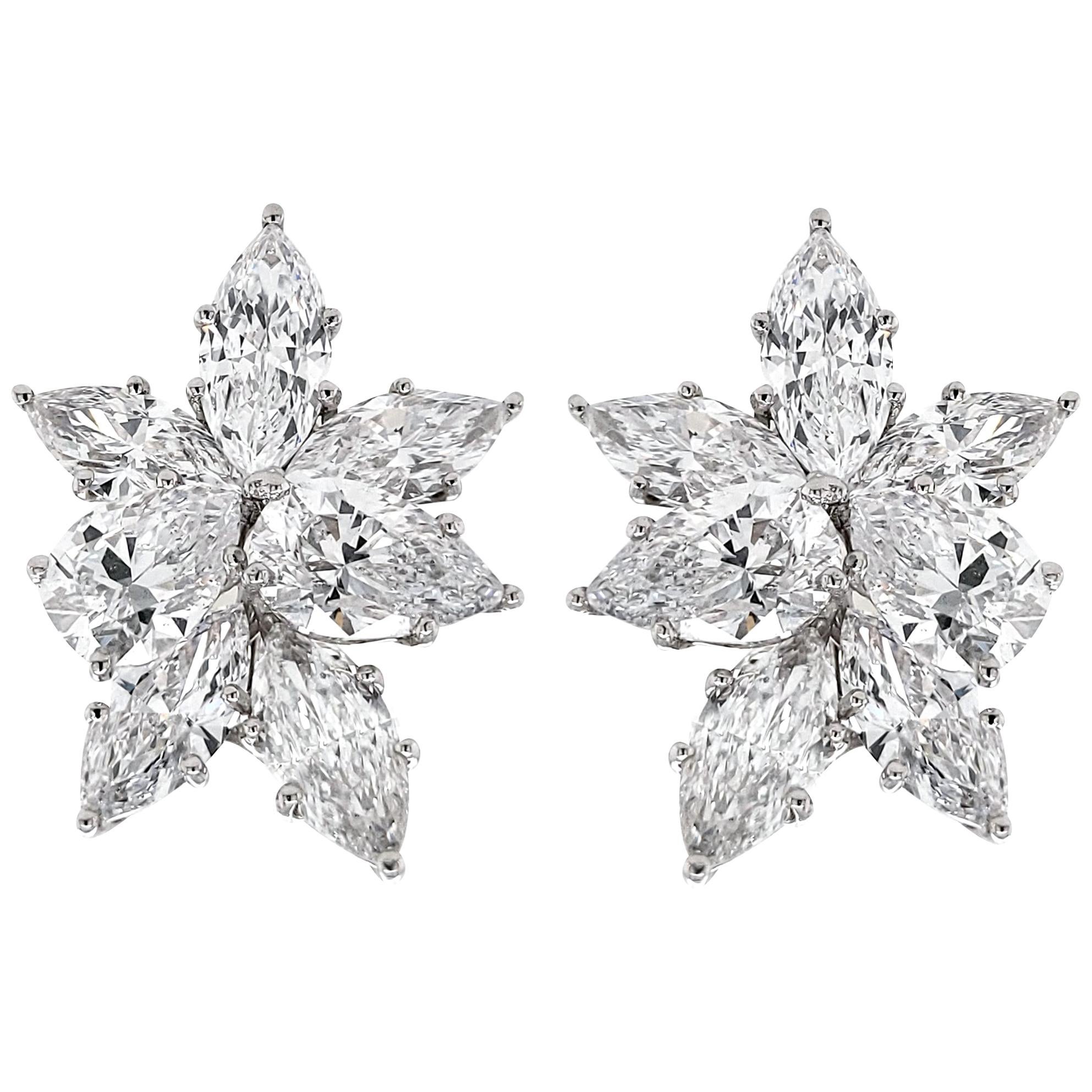 25 Carat Diamond Platinum Ear Clips For Sale at 1stDibs | 25 carat ...