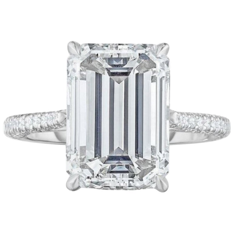 GIA Certified 1.75 Carat Diamond Long Emerald Cut Natural Diamond Ring ...