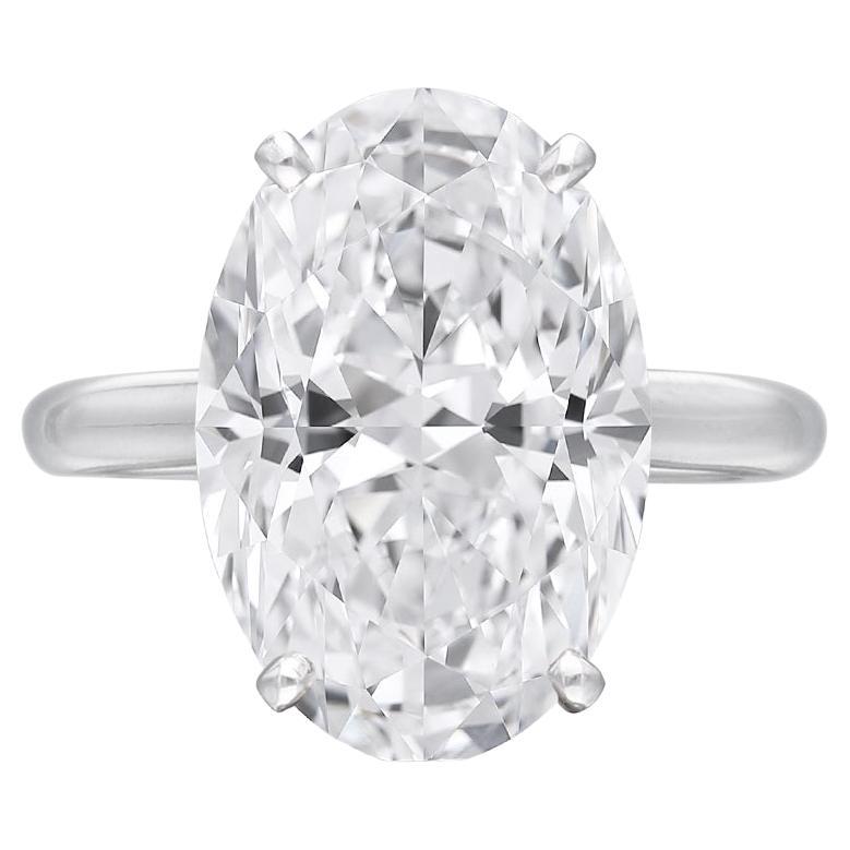 GIA Certified 18 Carat Oval Cut Diamond Solitaire Ring Flawless D Color ...