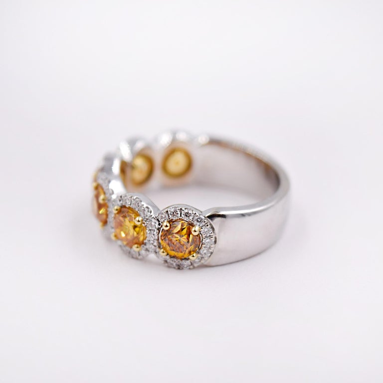 GIA Certified 18 Karat Gold Fancy Intense Orange Yellow Diamond ...