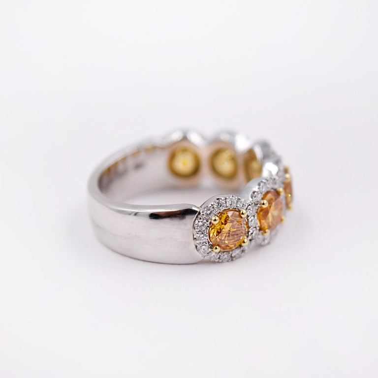 GIA Certified 18 Karat Gold Fancy Intense Orange Yellow Diamond ...