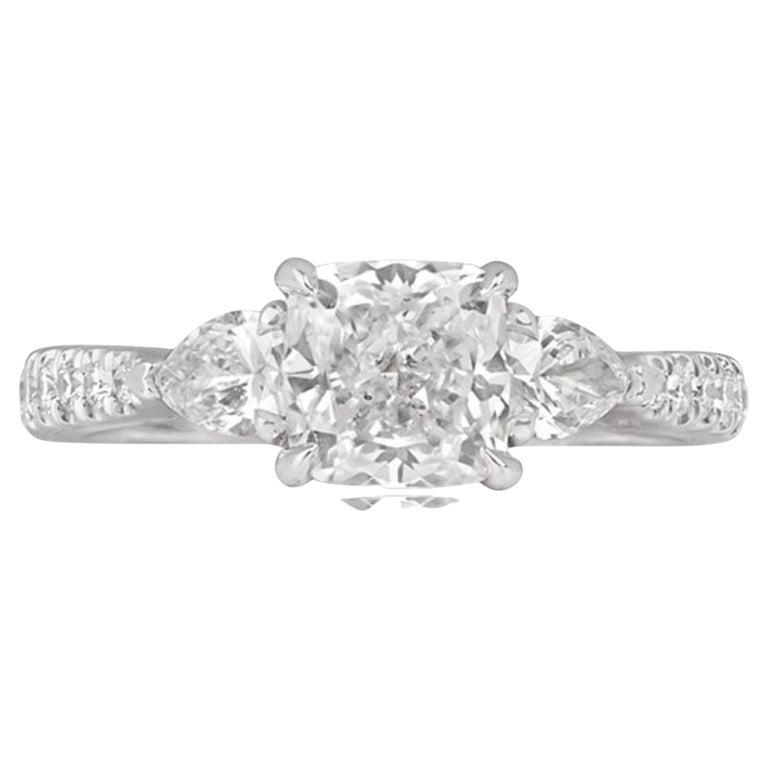 GIA Certified 1.81 Carat Cushion Cut Natural Diamond Bridal Ring in ...