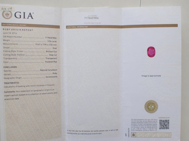 GIA Report Certified 18K Gold Ruby Necklace For Sale at 1stDibs