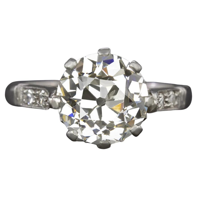 GIA Certified 1920 Authentic Old European Diamond Platinum Ring For ...