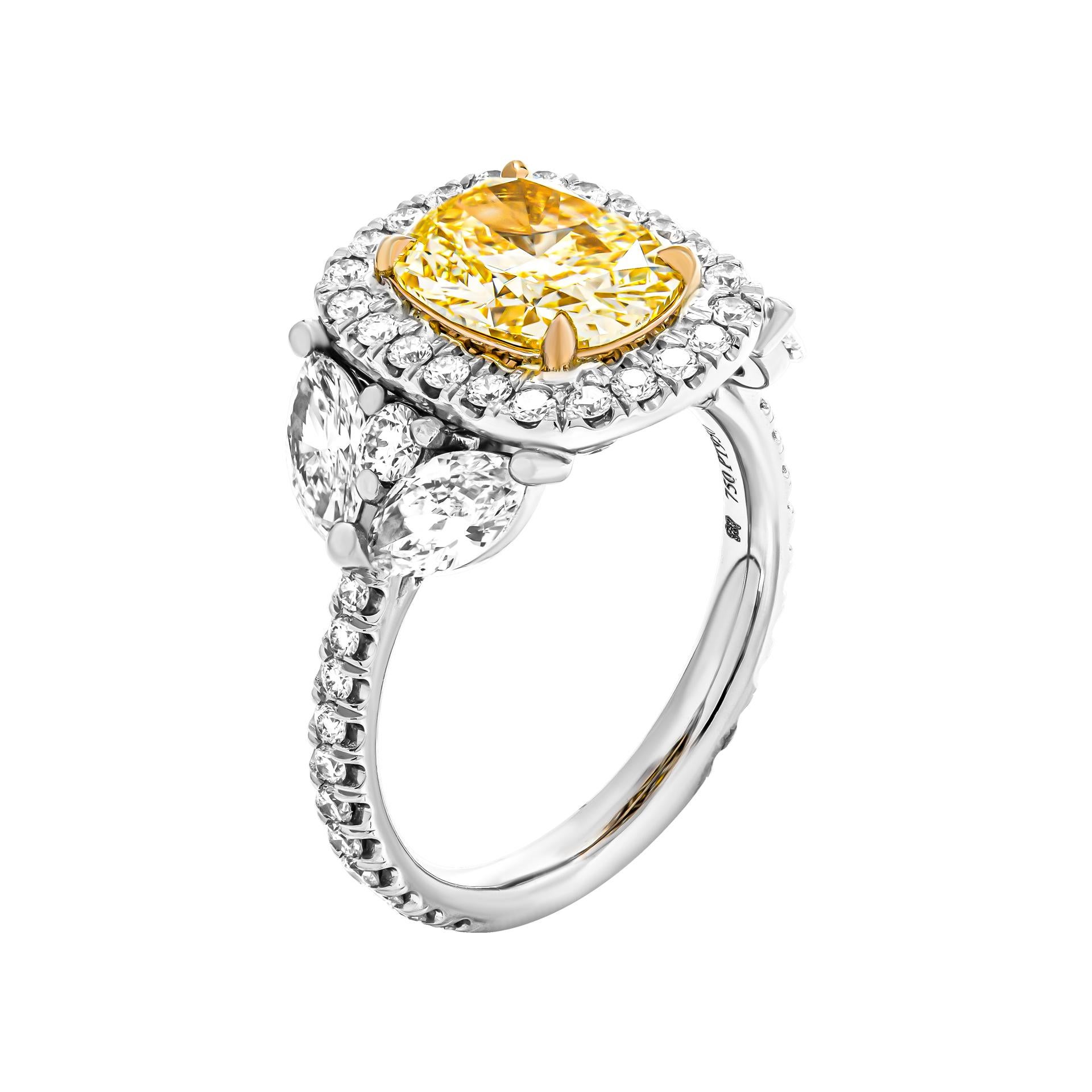 GIA Certified 13.14 Carat Fancy Intense Yellow "VVS1" Clarity Diamond ...