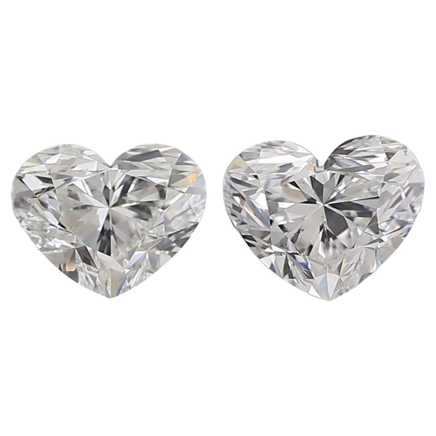 GIA Certified 4.07ctw Heart Shaped Diamond Stud Earrings at 1stDibs