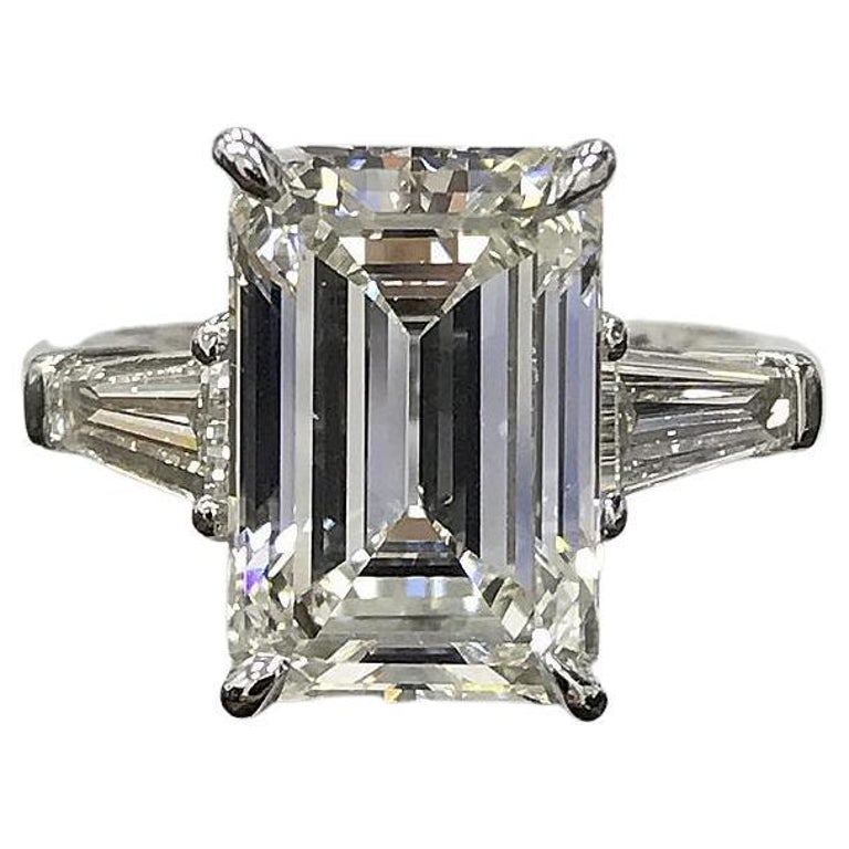 GIA Certified 2 Carat Emerald Cut Diamond Engagement Ring FLAWLESS ...