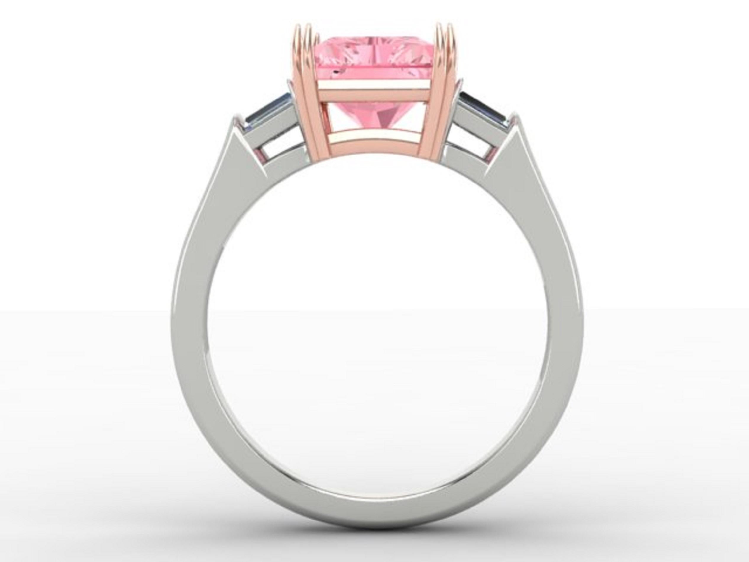 GIA Certified 2 Carat Fancy Very Light Pink Radiant Cut Diamond Ring ...