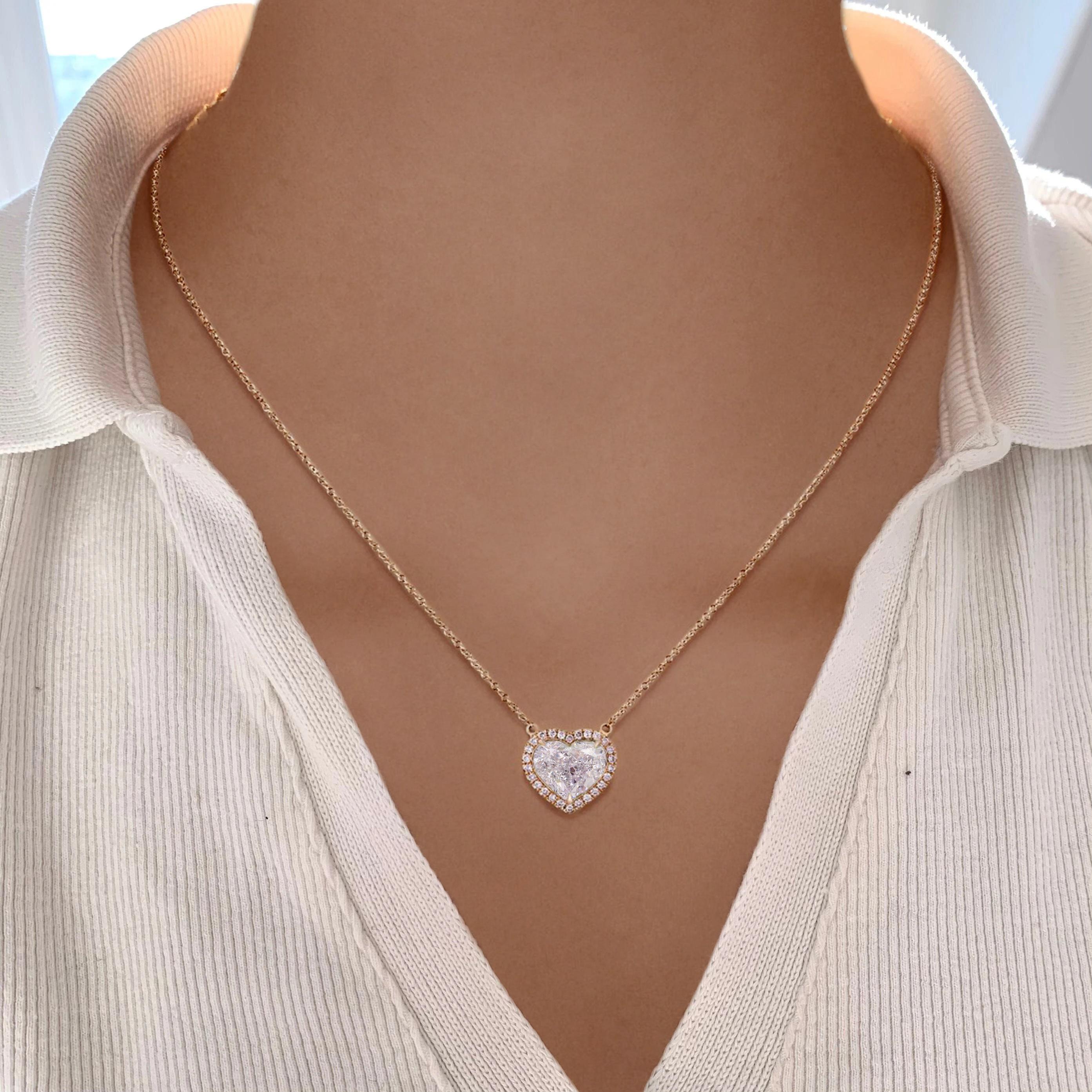 GIA Certified 2 Carat Heart Shape Fancy Light Pink Diamond Pendant ...