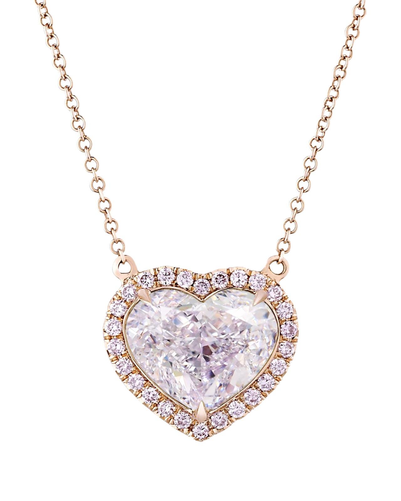 GIA Certified 2 Carat Heart Shape Fancy Light Pink Diamond Pendant ...