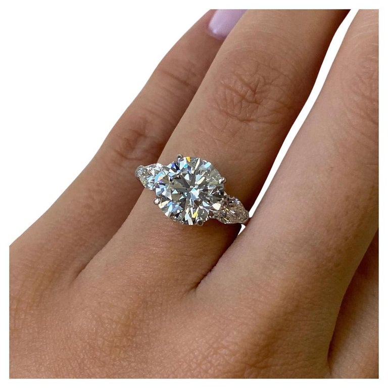 GIA Certified 2 Carat Round Brilliant Cut Diamond Engagement Platinum ...